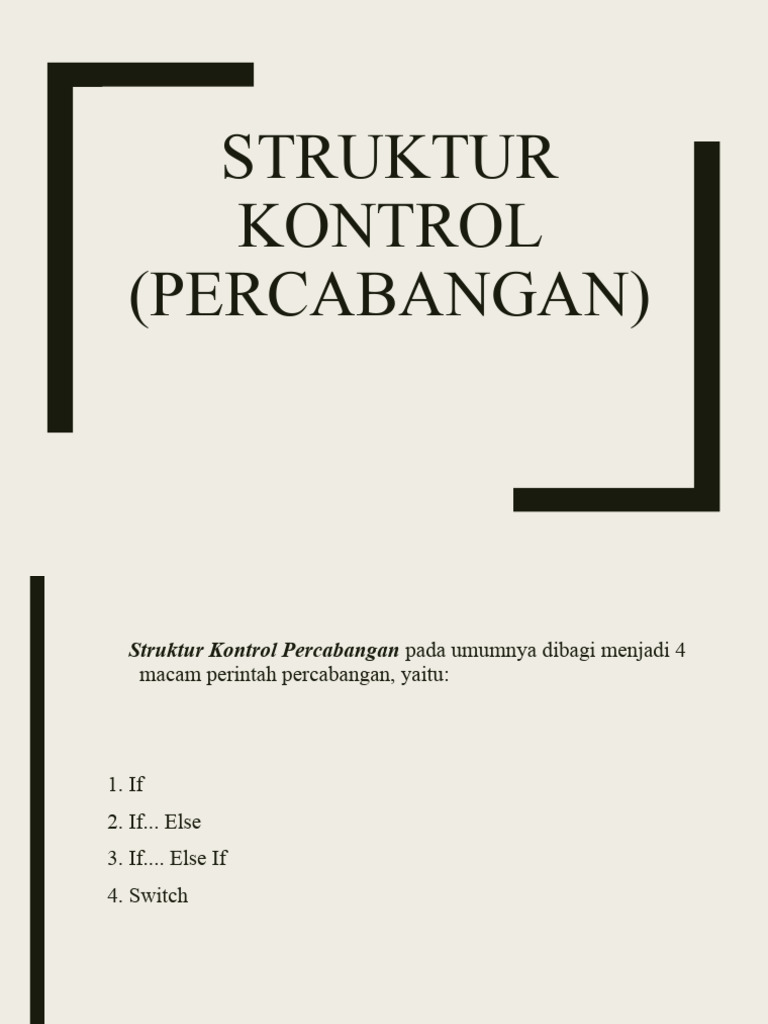 Struktur Kontrol Percabangan | PDF
