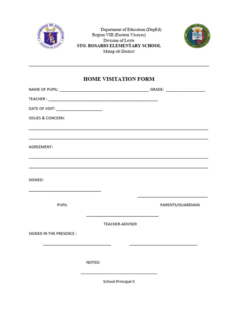 Home Visitation Form | PDF