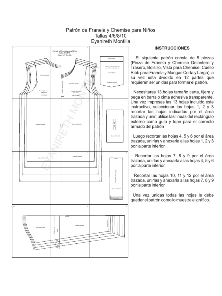 Patrones de Franela y Chemises Niños | PDF