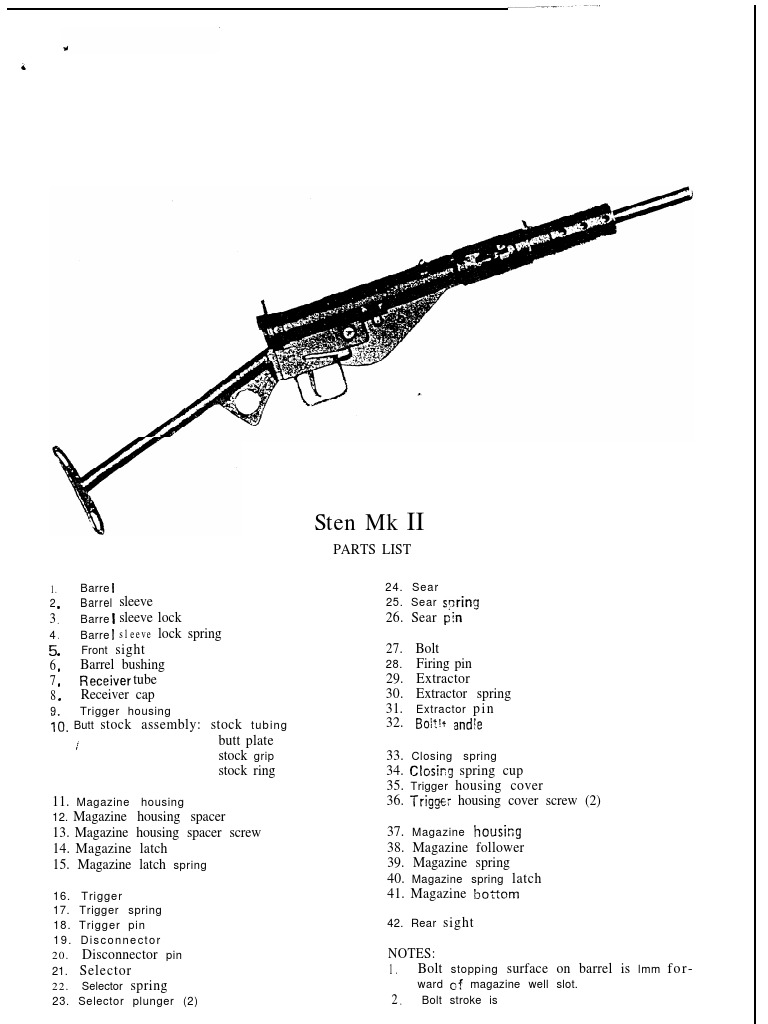 Sten Blueprints Parts Mk2 A | Trigger (Firearms)