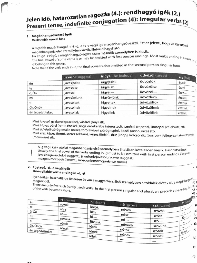 Határozatlan Ragozás 4 | PDF