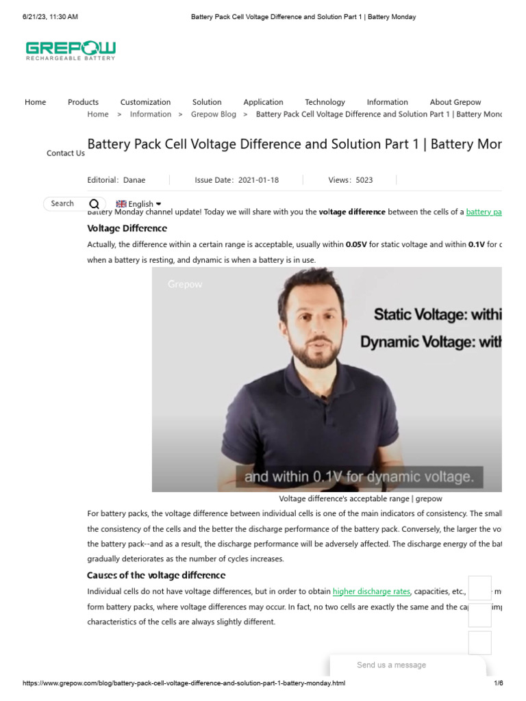 Battery Pack Cell Voltage Difference and Solution Part 1 - Battery ...