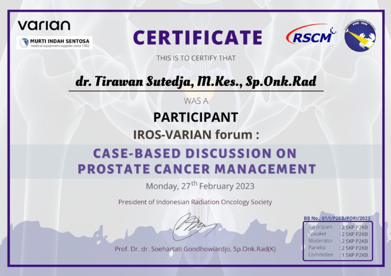 IROS-VARIAN Forum: Case Based Discussion in Prostate Cancer Management ...