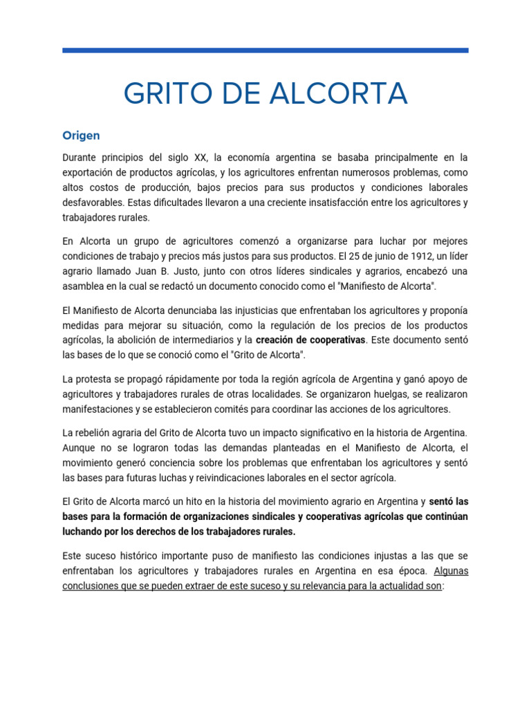 Grito de Alcorta | PDF
