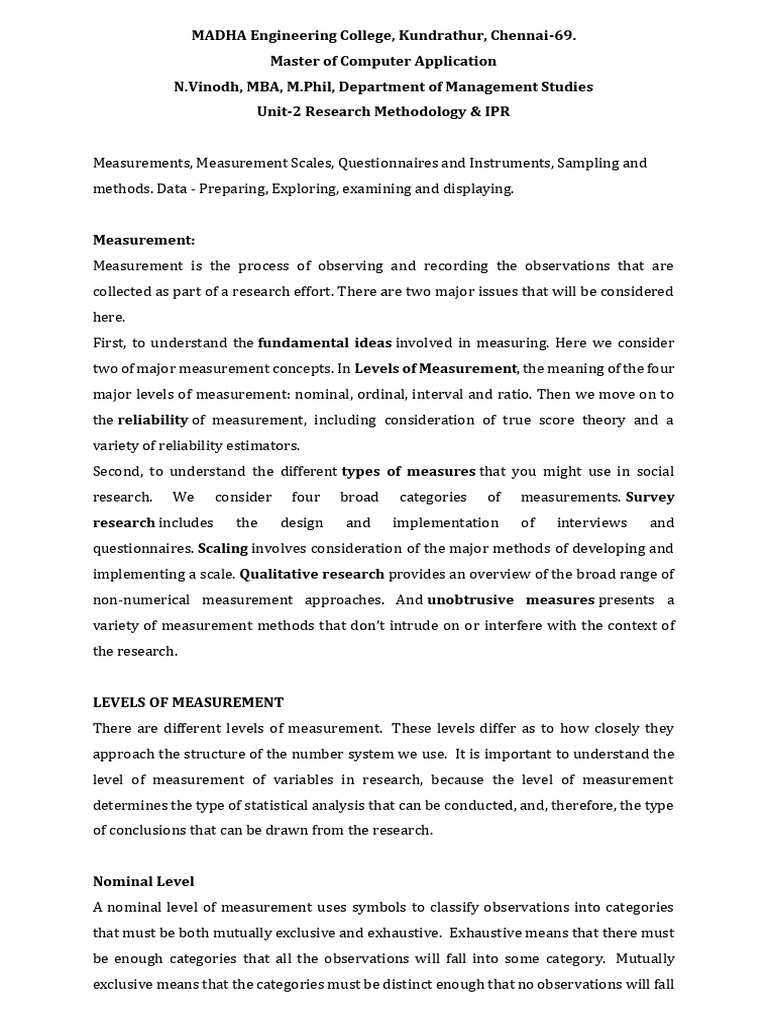 Unit-2 - Research Methods IPR | PDF