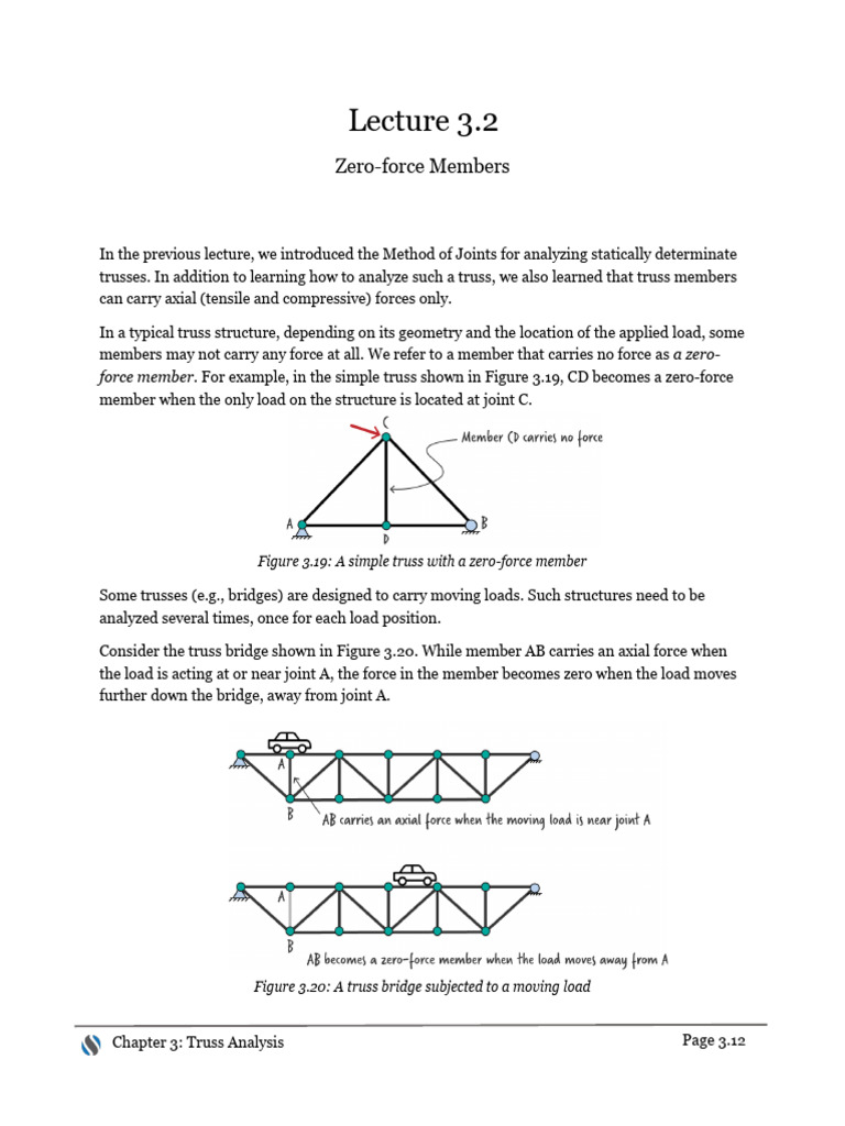 Identifying Zero-Force Members in Trusses | PDF