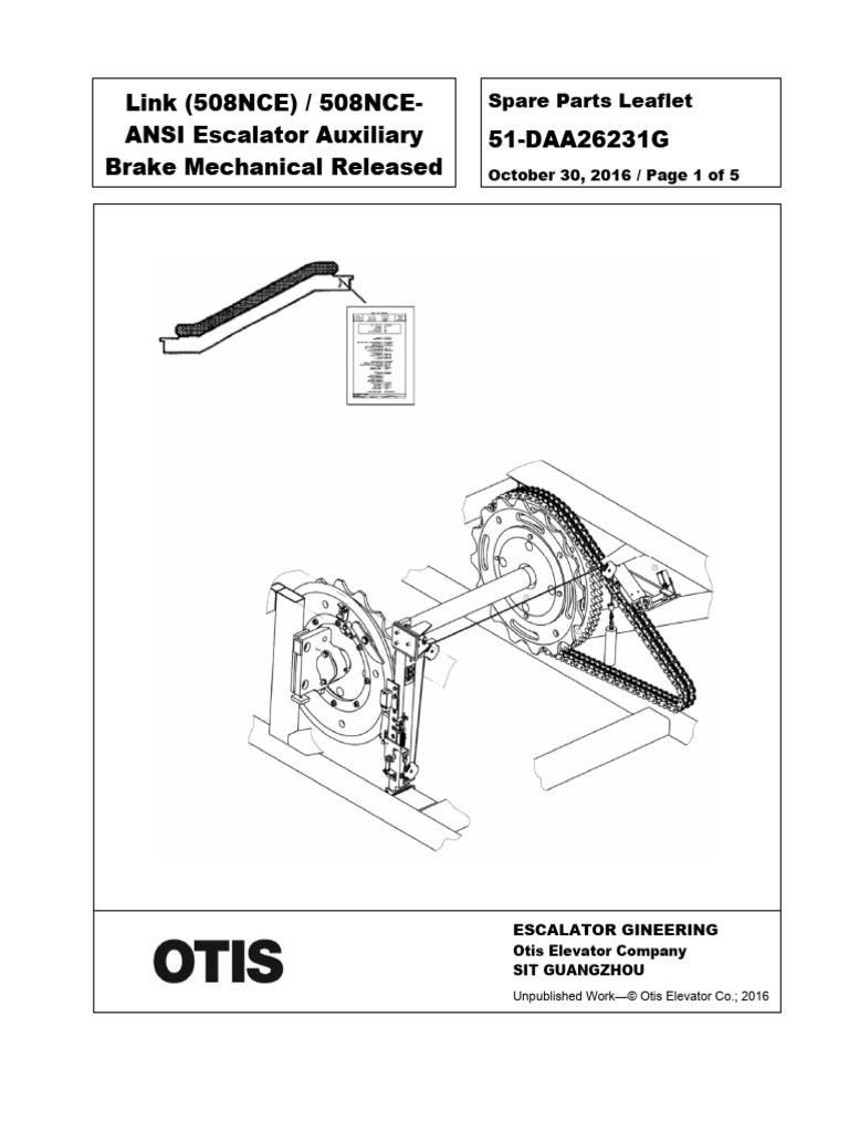51-DAA26231G Auxiliary Brake | Download Free PDF | Elevator | Escalator