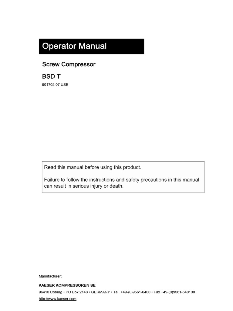 Operator Manual | PDF