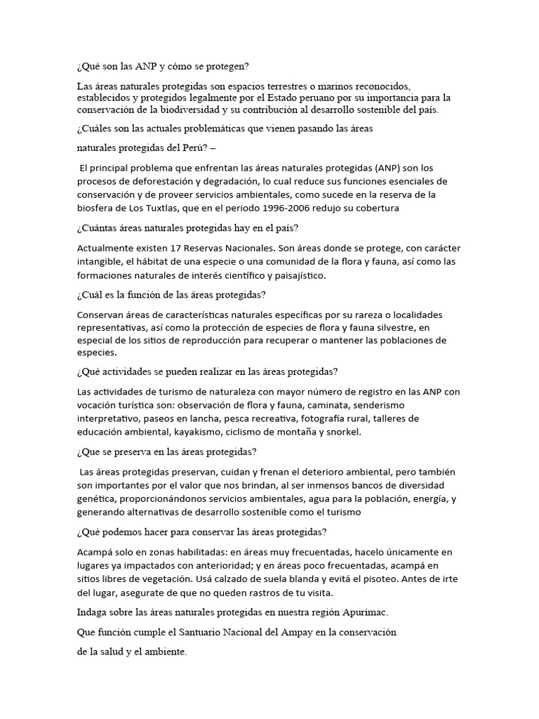 Qué son las ANP y cómo se protegen | PDF
