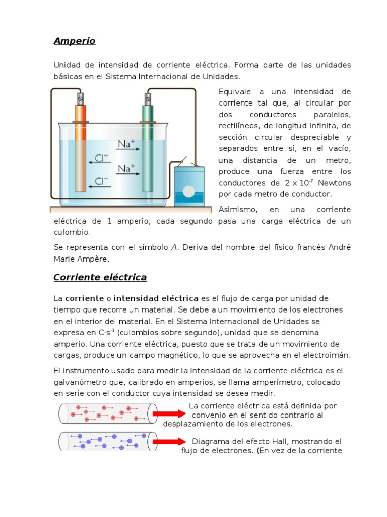 Definición de Amperio | PDF | Vatio | Refracción
