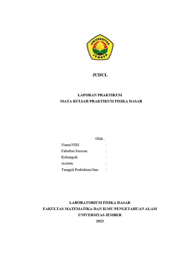 Contoh Format Laprak Fisdas 1 | PDF