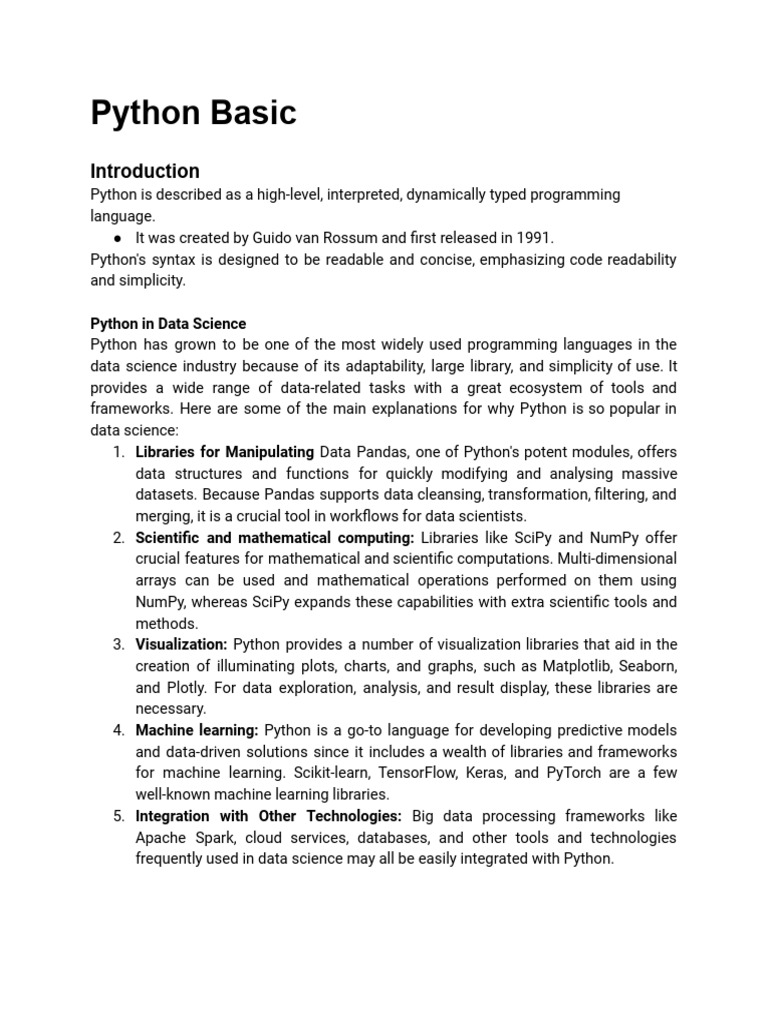 Python Basic Pdf Data Type Variable Computer Science