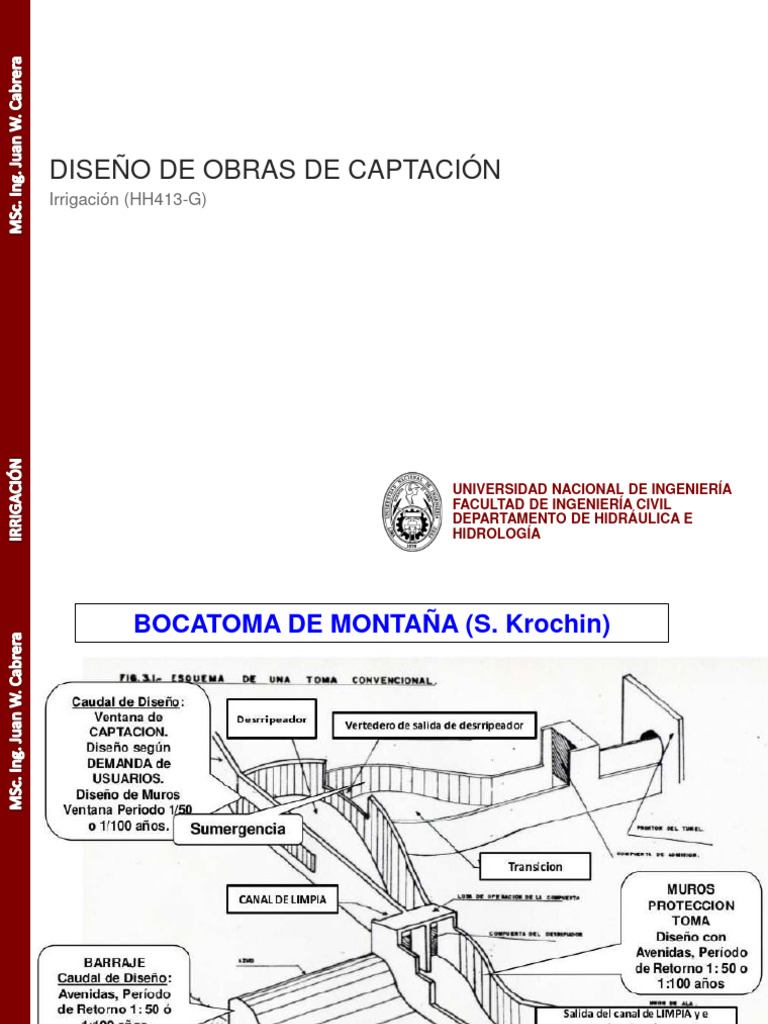 Diseño de Obras de Captación | PDF