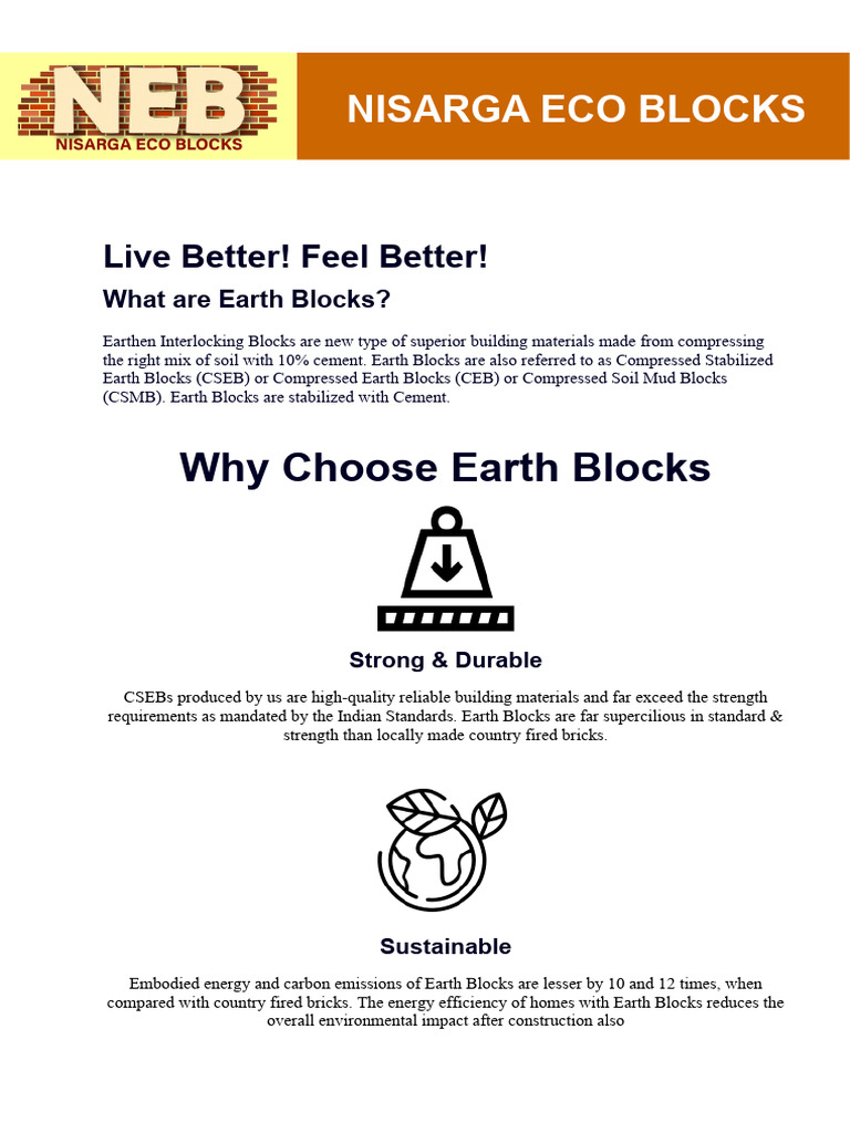 Nisarga Eco Block | PDF | Building Materials | Brick