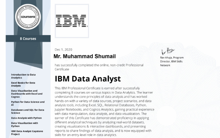 IBM Certificate | PDF