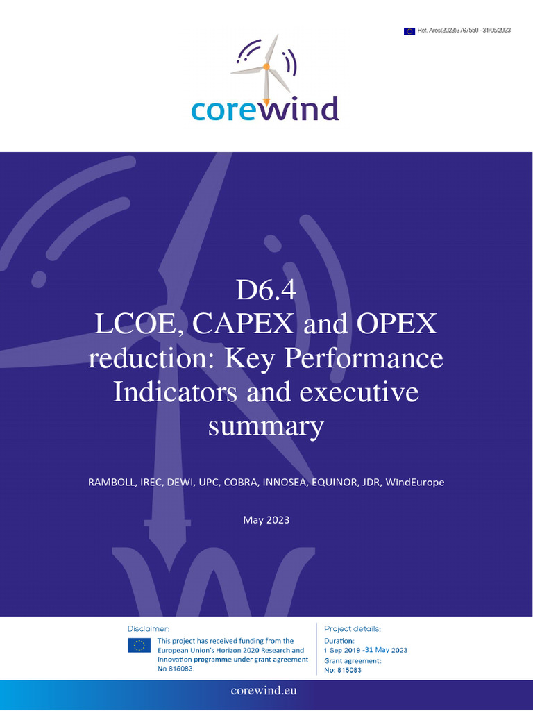 D6.4 Lcoe, Capex and Opex Reduction: Key Performance Indicators and ...