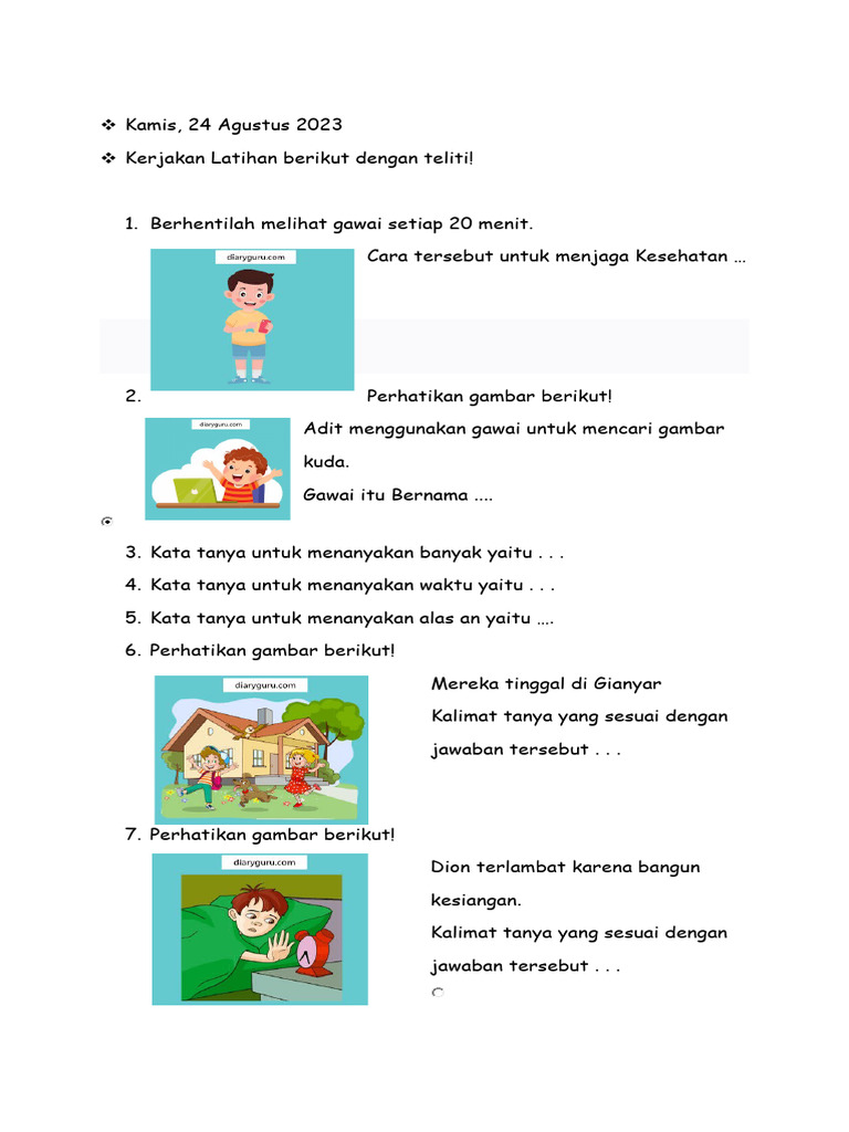 Latihan Tanya Jawab Bahasa Indonesia | PDF