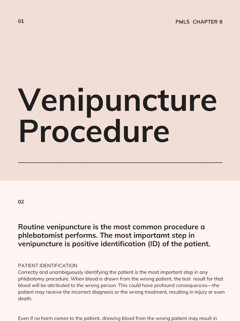 Venipuncture Procedure | PDF