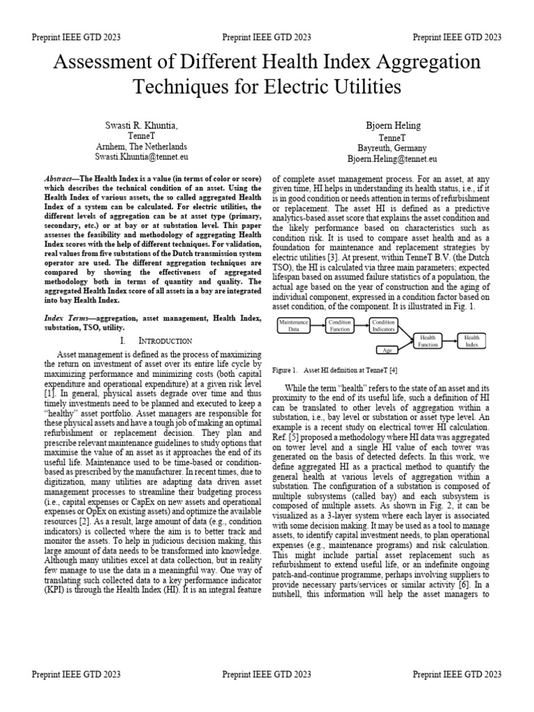 Assessment of Different Health Index Aggregation Techniques For ...