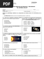 Prueba Sistema Solar 3º | PDF | Sistema solar | Planetas