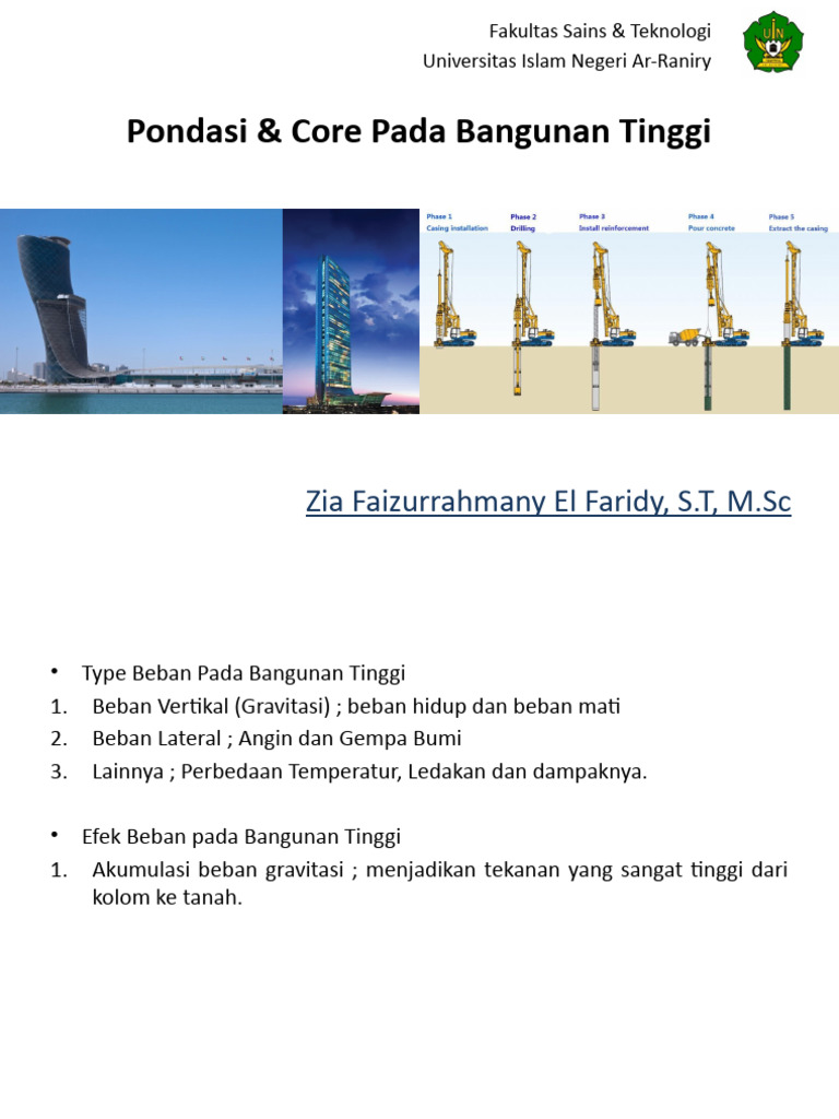 Pondasi dan Core pada Bangunan Tinggi | PDF