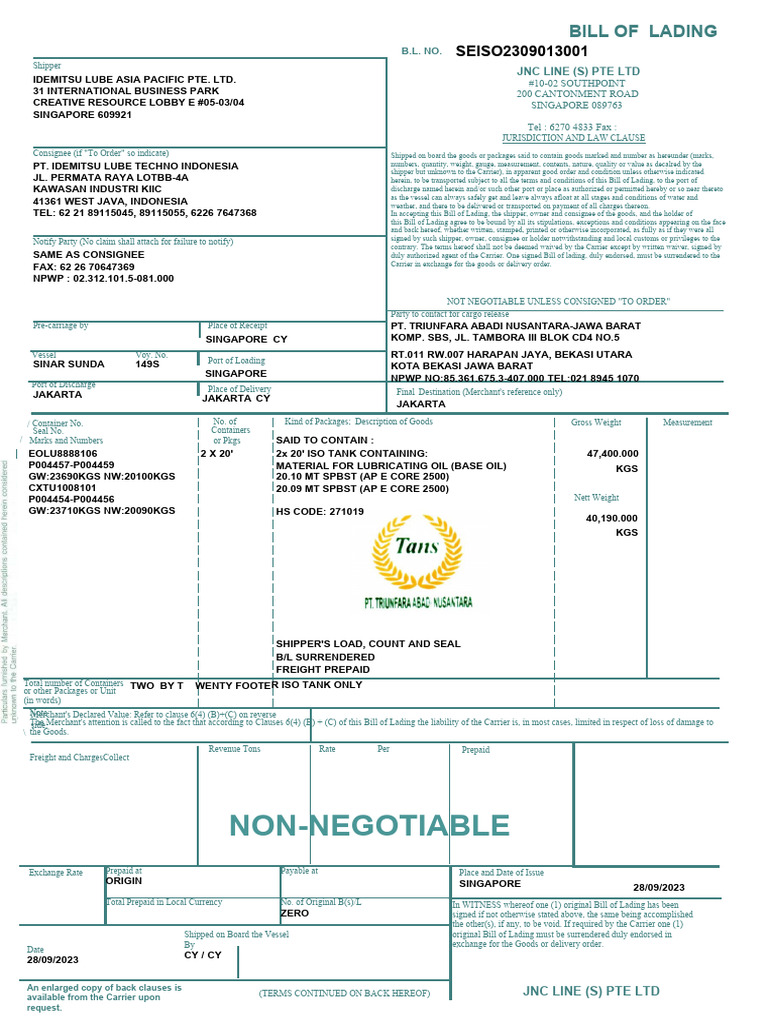 Final BL Seiso2309013001 | PDF