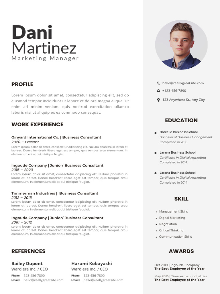 Modern Minimalist CV Resume2 | PDF | Business