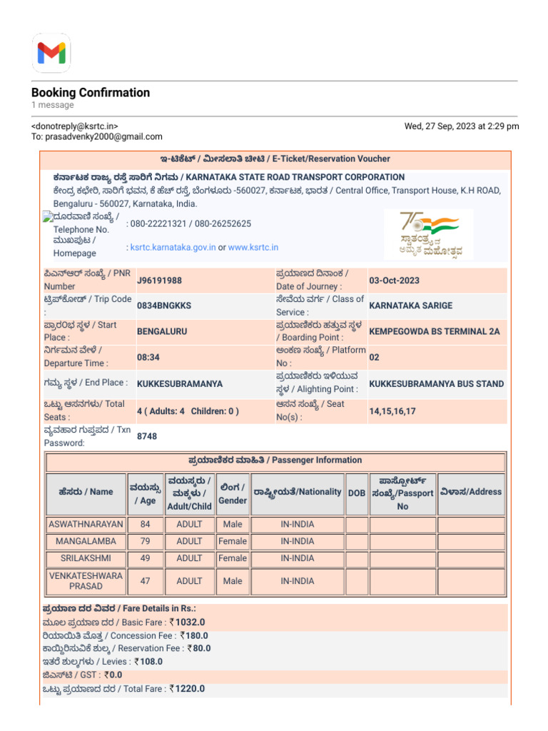 Gmail - Booking Confirmation | PDF