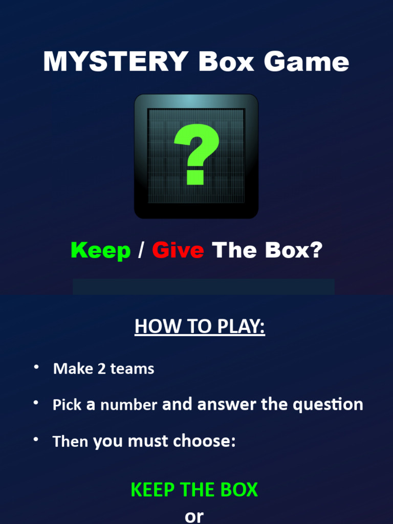 Mystery Box Template | PDF