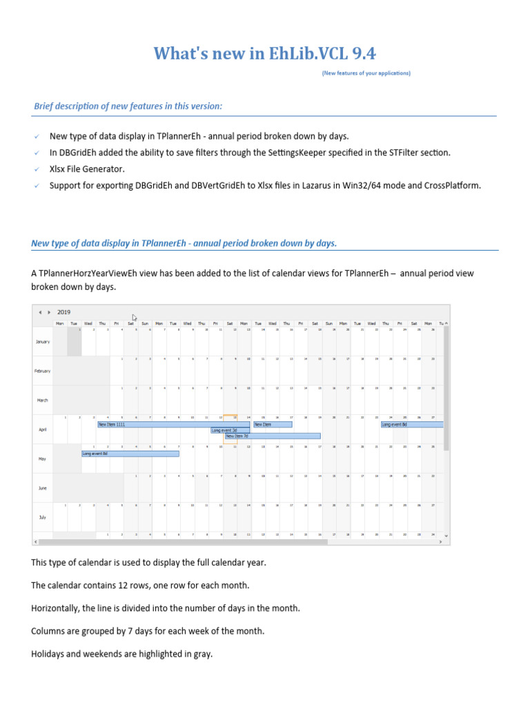 About EhLib - VCL 9.4 Eng | PDF | Worksheet | Microsoft Excel