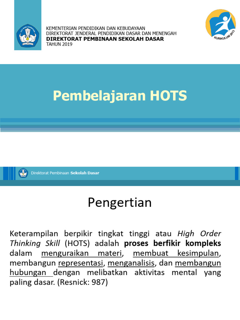 05 Penguatan Pembelajaran HOTs | PDF