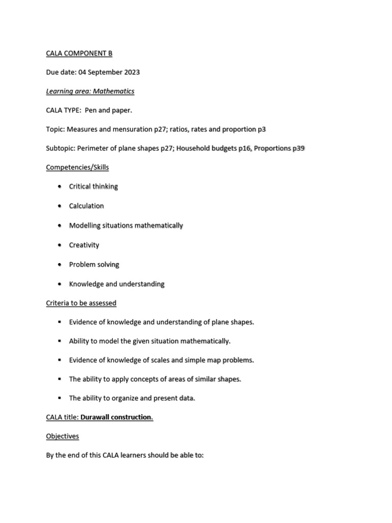 Cala B | PDF | Learning | Understanding