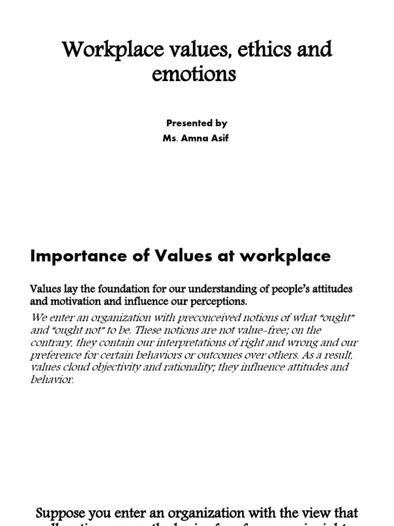 Workplace Values, Motiavtion Etc | PDF