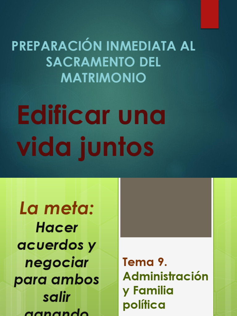 Tema 9. Edificar Una Vida Juntos | PDF