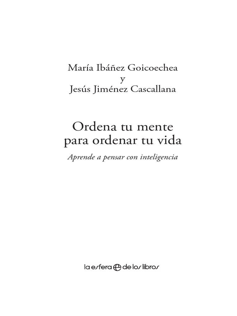 Ordena Tu Mente Primeras | PDF | Pensamiento | Mente