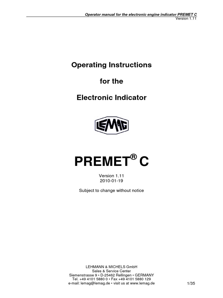 Premet C 1.11 | PDF