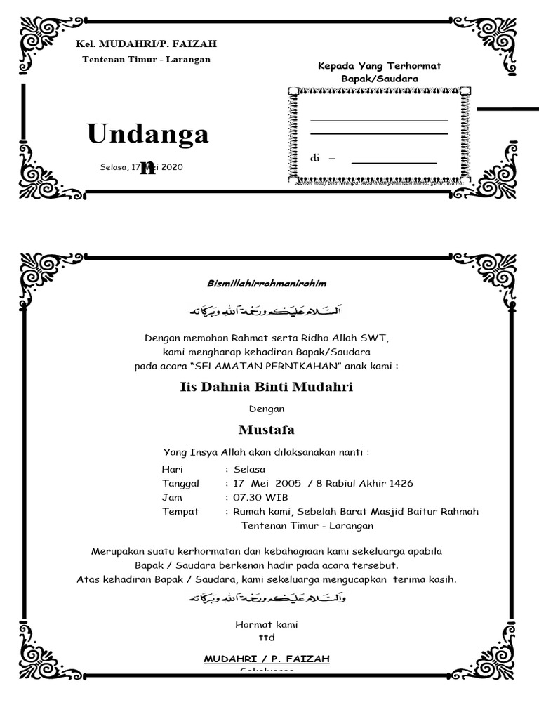 Undangan Walimatul Ursy Yang Bisa Di Edit Format Word Doc017 - by ...