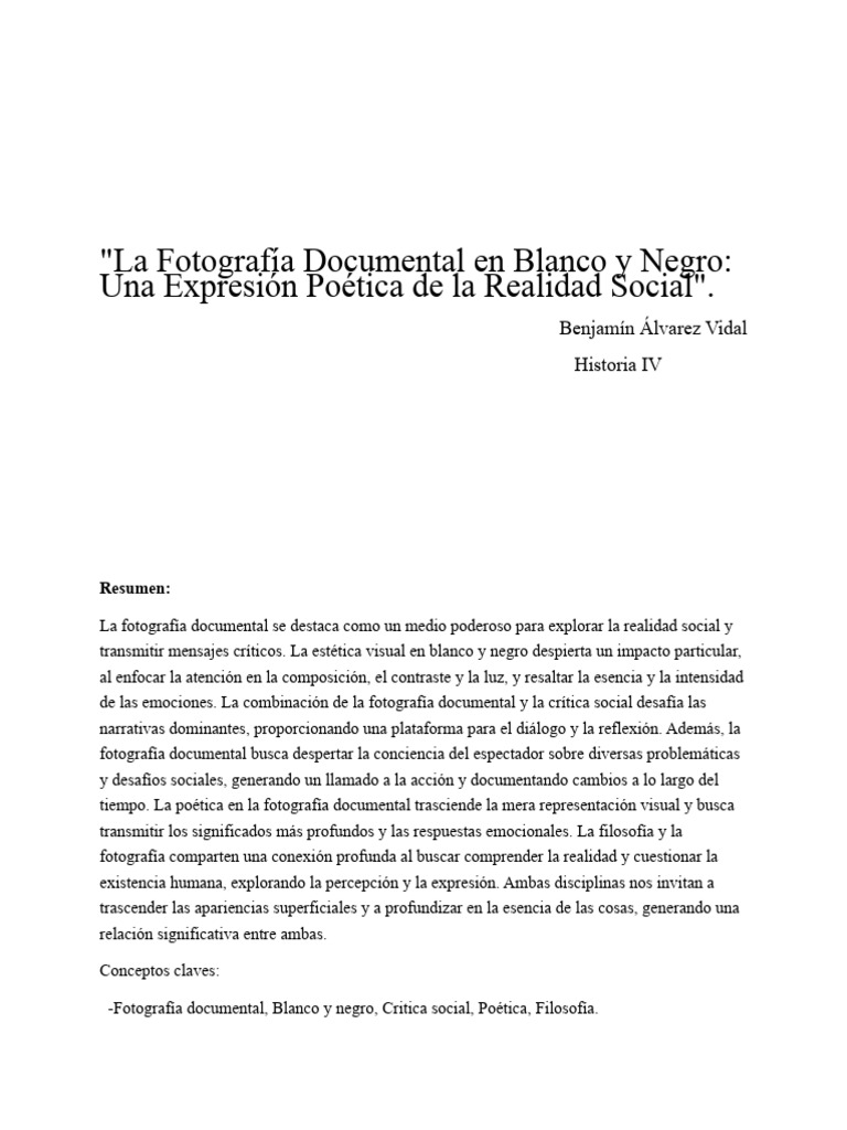 Fotografìa Documental Ensayo | PDF