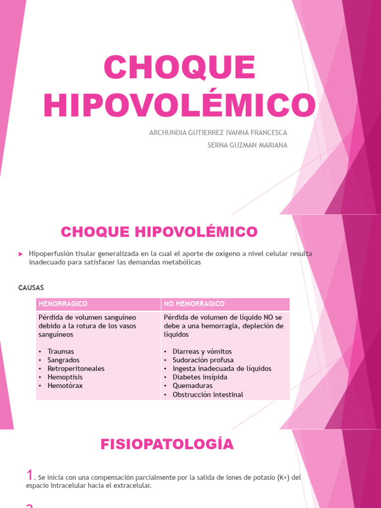 Choque Hipovolemico | PDF