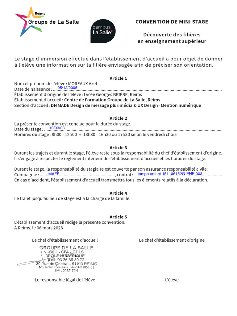 Immersion Convention Mini Stage MOREAUX Axel | PDF