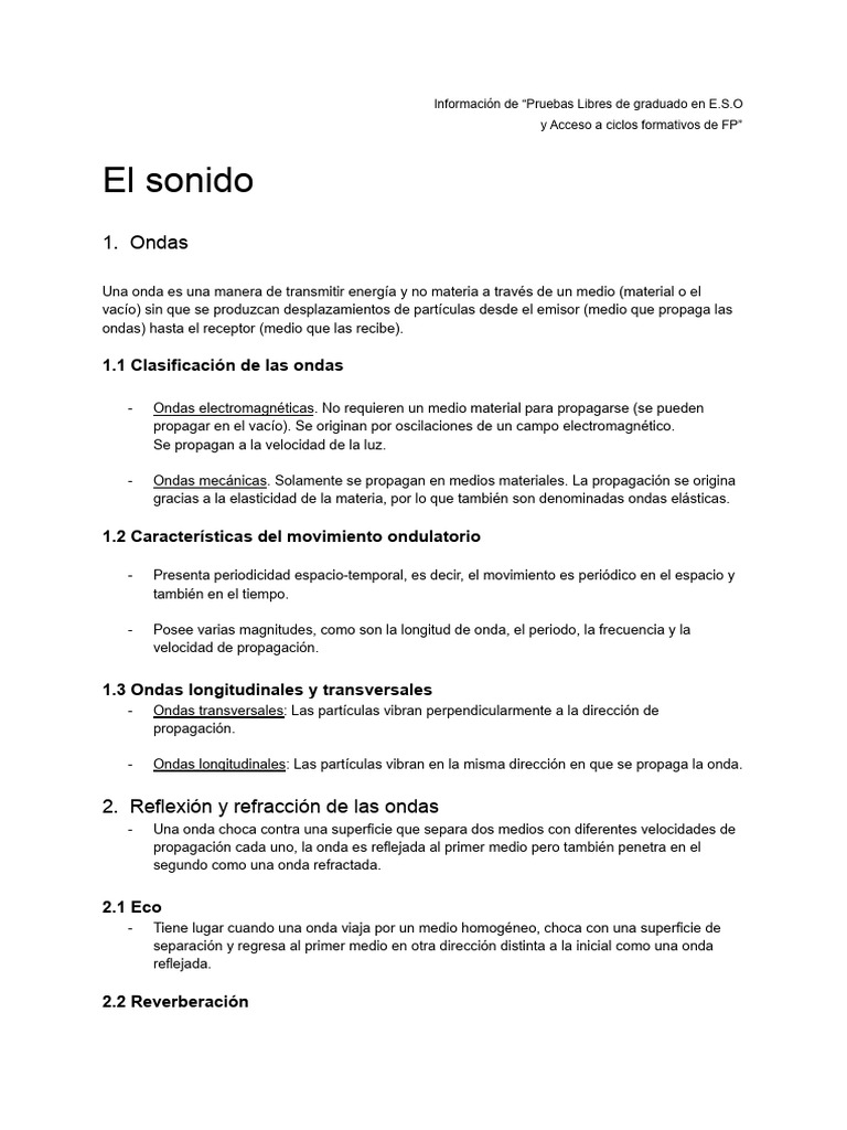 Qué Es El Sonido | Descargar gratis PDF | Sonido | Olas