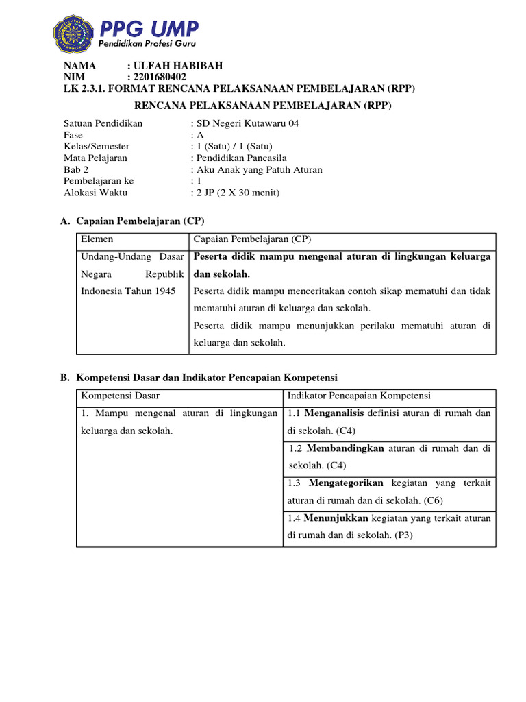 RPP Kurmer PPG | PDF