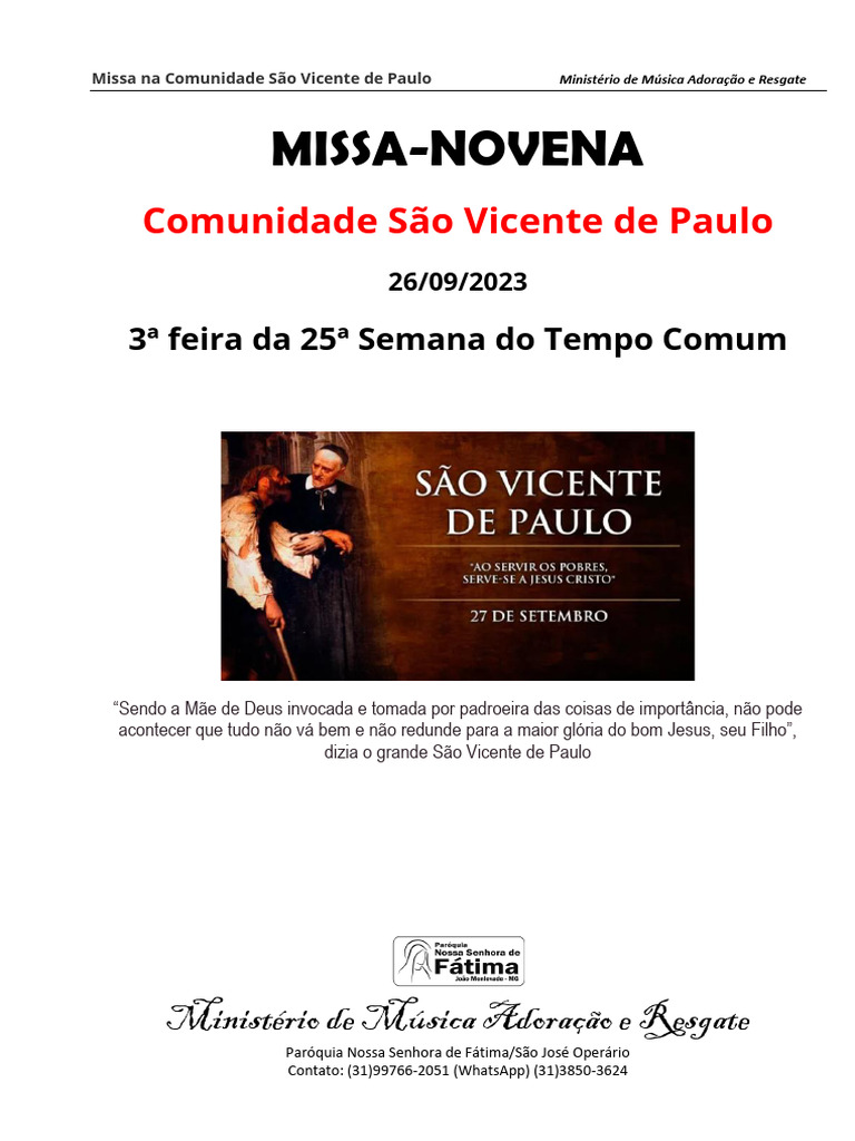 cantos-para-missa-do-dia-26-09-2023-novena-comunidade-s-o-vicente-de