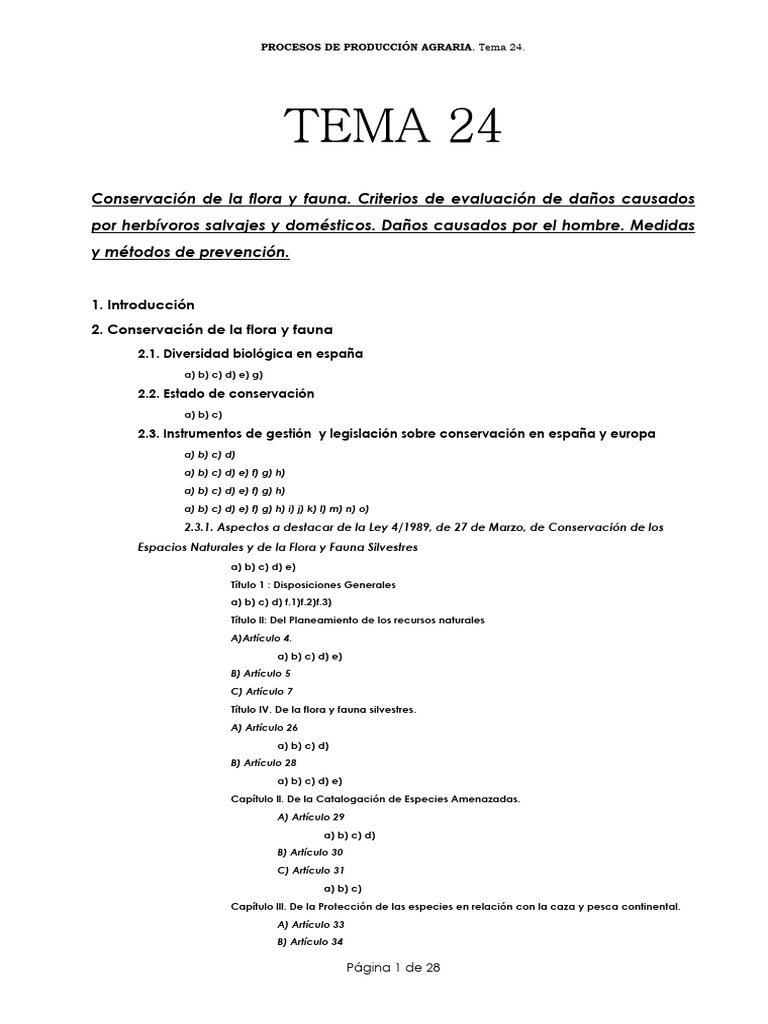 Tema 24 | PDF | Especie en peligro | Biodiversidad