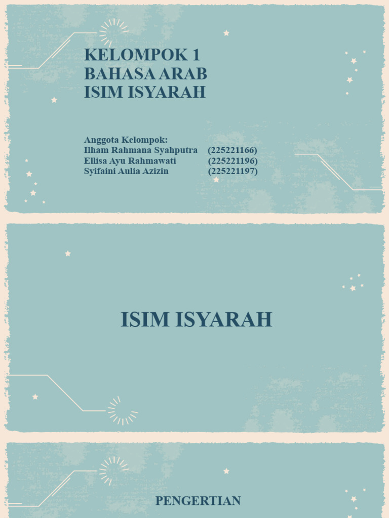 Penggunaan Isim Isyarah dalam Bahasa Arab | PDF