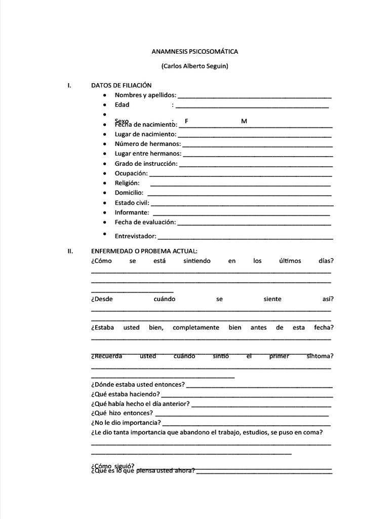 Lectura S1 - Modelo de Anamnesis de Seguin | PDF Lectura S1 - Modelo de Anamnesis de Seguin | PDF