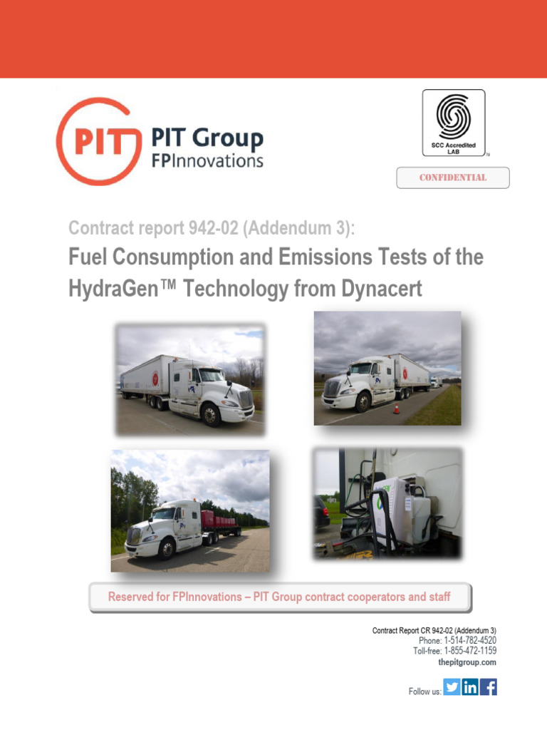 dynaCERT Inc. - PIT Group Test Report | PDF