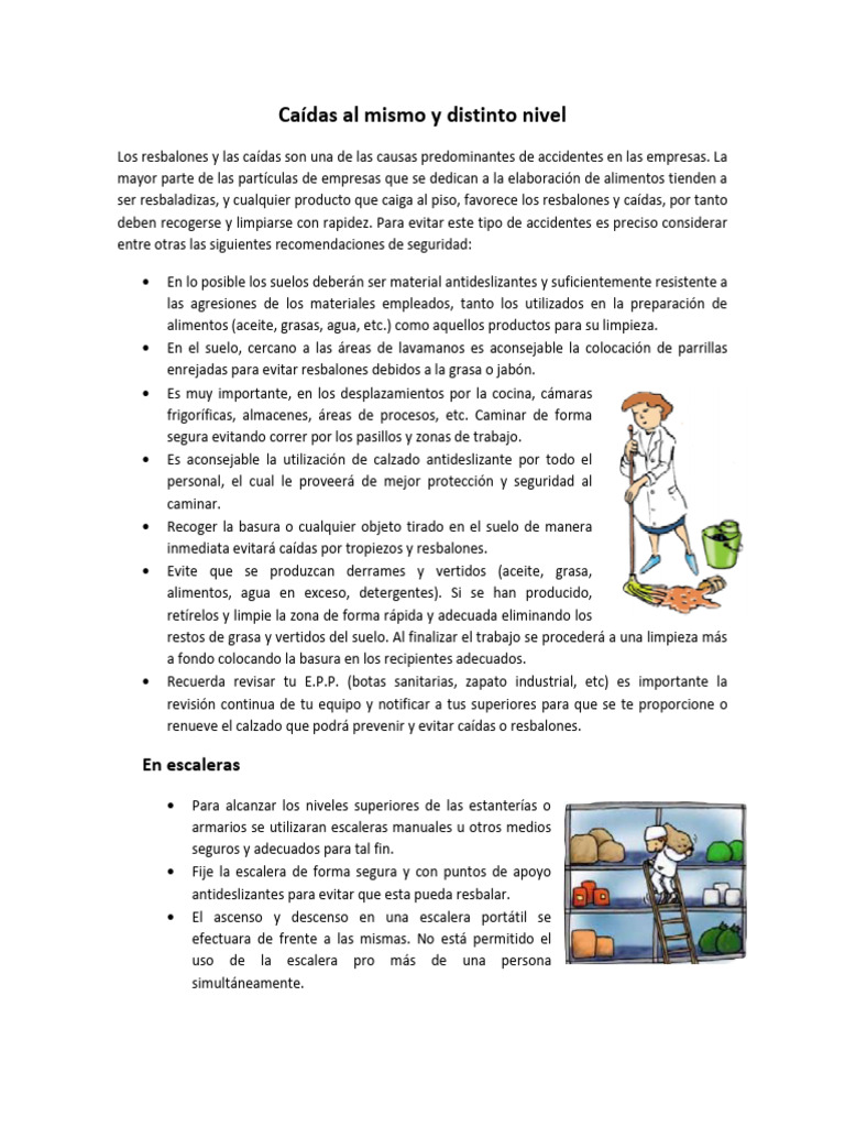 Caídas Al Mismo y Distinto Nivel | PDF