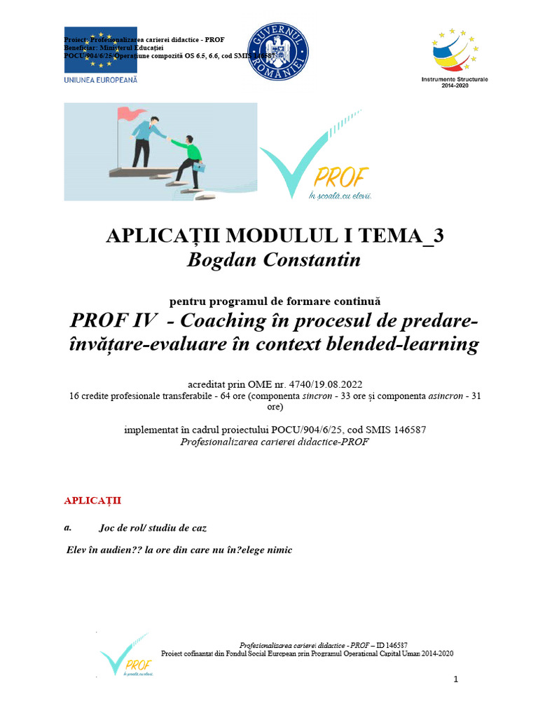 Bogdan Constantin MODULUL I - APLICATIA - T - 3 | PDF