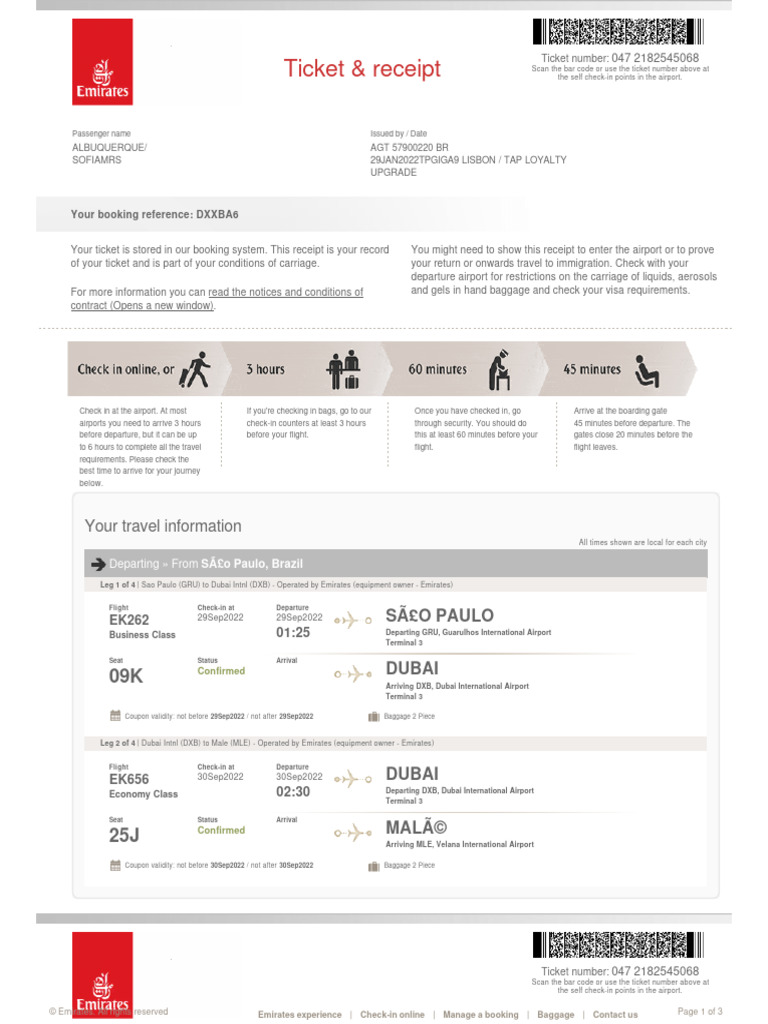 Emirates e Ticket | PDF